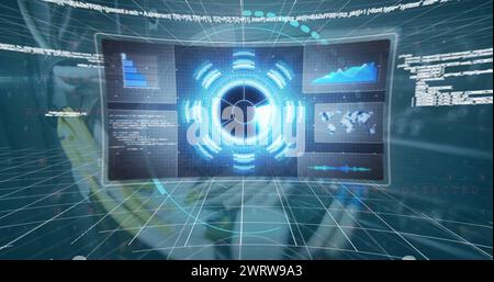 Image of data processing over cables of computer server Stock Photo - Alamy