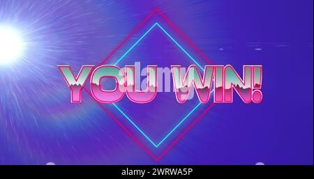 Image of you win text over shapes Stock Photo - Alamy