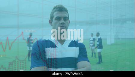 Image of statistics over rugby players Stock Photo - Alamy