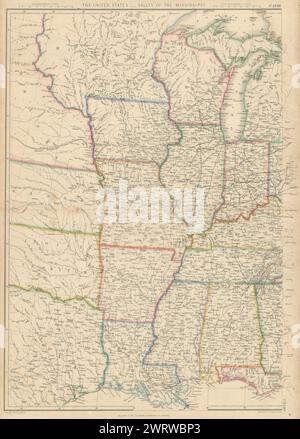 United States - Valley of the Mississippi by Joseph Wilson Lowry. USA ...