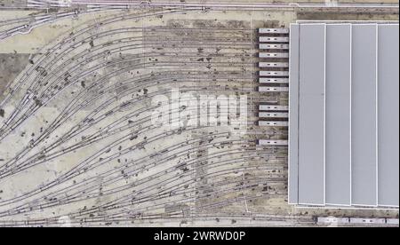 The atmosphere of the Jabodebek LRT depot in Bekasi, West Java ...