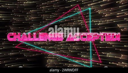 Image of challenge accepted text over female rugby players on neon ...