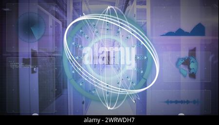 Image of white lines over data processing Stock Photo - Alamy