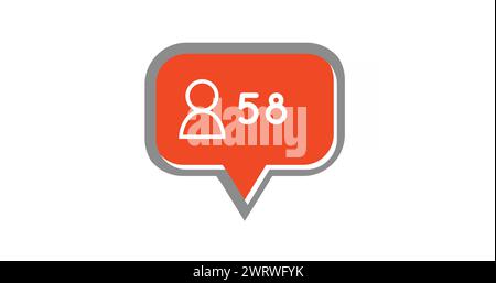 Digital image of a human icon and increasing numbers on a white ...