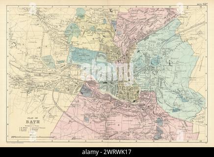 BATH town city plan. Somerset 1920 old antique vintage map chart Stock ...