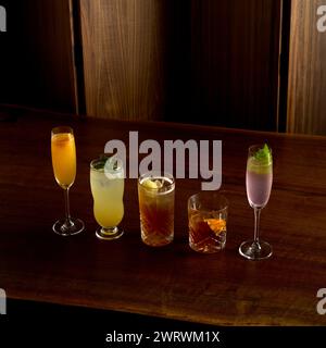 Five Cocktail Drinks Stock Photo - Alamy