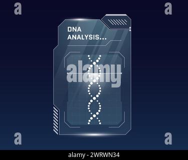 DNA analysis biometric ID scan system HUD concept. User verification ...