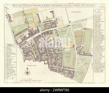 'St Giles Cripplegate without'. Old Street. Bunhill Fields. STOW/STRYPE ...