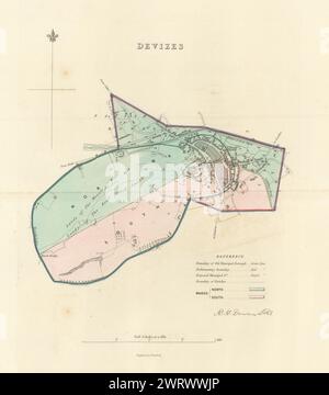 DEVIZES borough/town plan. BOUNDARY COMMISSION. Wiltshire. DAWSON 1837 ...