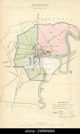 STOCKTON borough/town plan. BOUNDARY COMMISSION. Durham. DAWSON 1837 ...