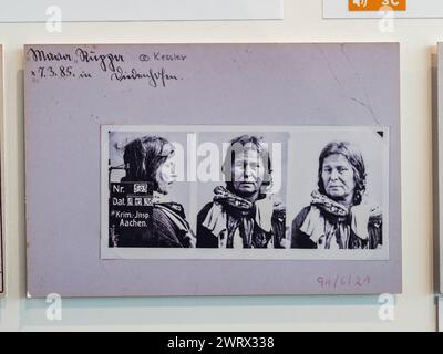 Reich (1936) photograph file card for Maria Kessler on display in the ...