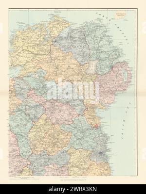 Ireland (North) antique map by Edward Weller. Ulster. Railways 1883 old ...