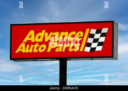 NEW RICHMOND, WI, USA - DECEMBER 31, 2023:Auto Value Parts Stores ...