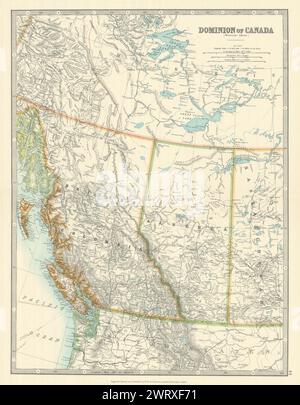 CANADA. British Columbia & Alberta. Railways. BARTHOLOMEW 1952 old ...
