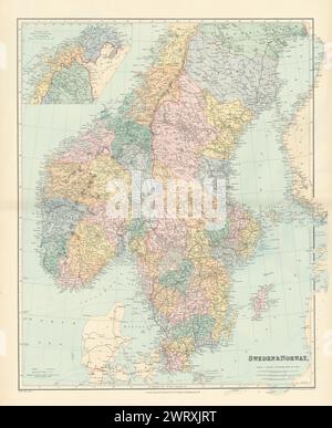Scandinavia physical mountains fjords glaciers. Sweden Norway. STANFORD ...