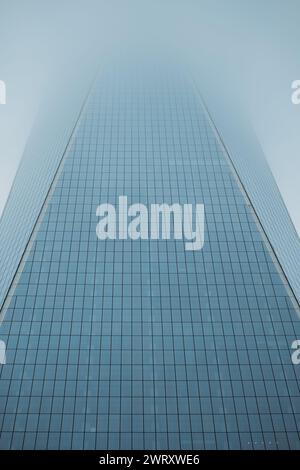 Architectural Elegance of Glass Skyscraper Soaring into Blue Sky Stock ...