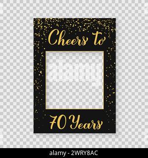 Happy 70th Birthday photo booth frame on white background. Birthday ...