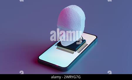 On device AI chip inside Smart phone. 3d rendering Stock Photo - Alamy