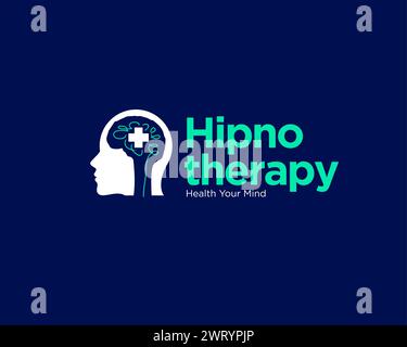 Mental Health logo with brain and green leaves. Vector concept for ...