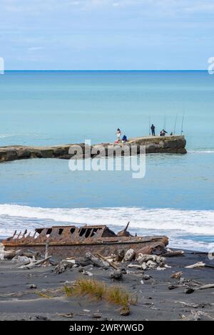 Patea New Zealand - February 28 2024; Old freezing works building ...