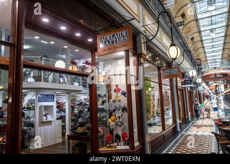 Adelaide Hatters hat store in the Adelaide heritage arcade in the city ...