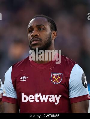 West Ham United's Michail Antonio scores their side's first goal of the ...