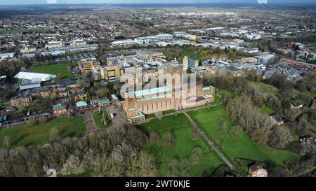 Aerial view of the historic Guildford skyline, where the Holy Trinity ...