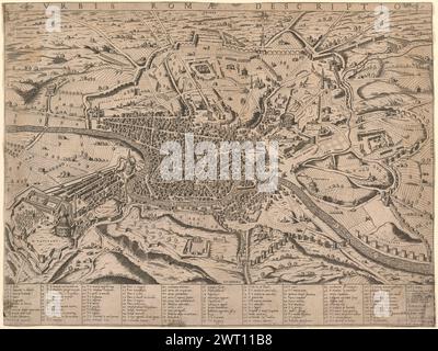 Ca. 1600 bird's eye view map of Constantinople Stock Photo - Alamy