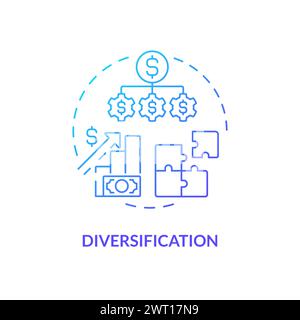 Portfolio diversification blue gradient concept icon Stock Vector Image ...