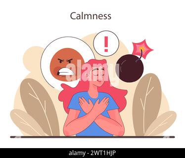 Patience. Calm person meditating and finding balance. Mental or ...
