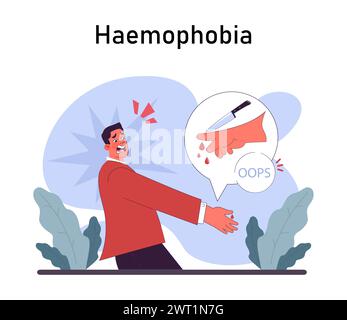 Phobia. Human's irrational inner fears and panic. Mental disorder ...