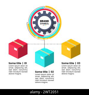 Infographic template with 3 options or steps. Package. Can be used for ...