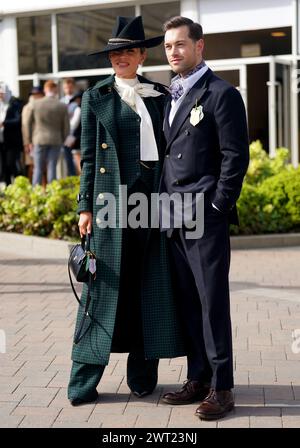 Lydia Millen and Ali Gordon arrive for day four of the 2024 Cheltenham ...