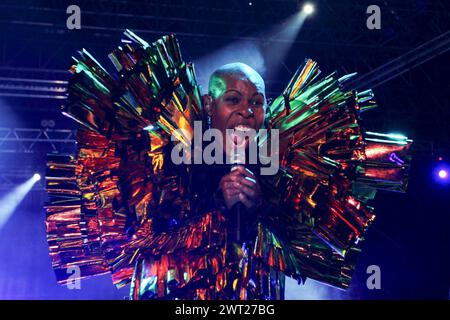 Skin, singer and voice of rock group Skunk Anansie, in concert during ...