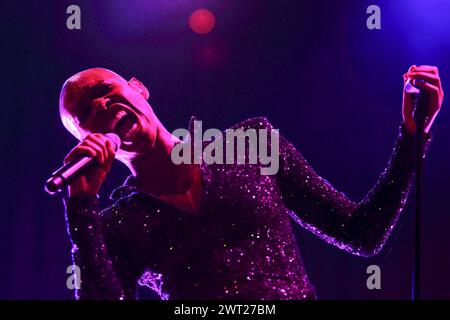 Skin, singer and voice of rock group Skunk Anansie, in concert during ...
