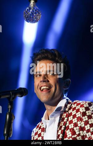 The pop singer Mika during a concert in Naples Stock Photo - Alamy