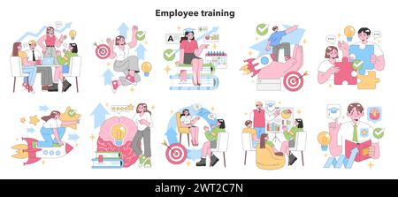 Mentorship set. Collaborative learning journey. Development plan charts ...