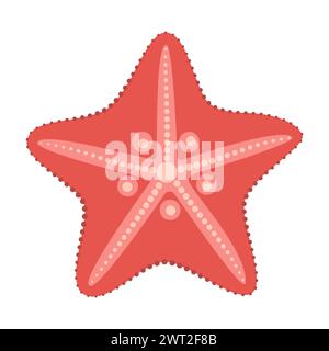 Starfish flat style. Red Bat star Starfish icon. Sea animal cartoon ...