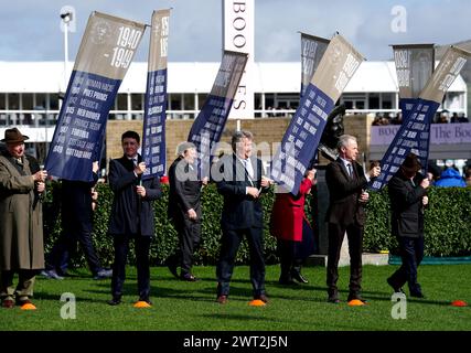 Cheltenham legends during the flag ceremony on day four of the 2024 ...