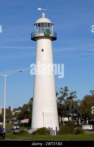 The landmark historic Biloxi Lighthouse at Biloxi, Mississippi Stock ...