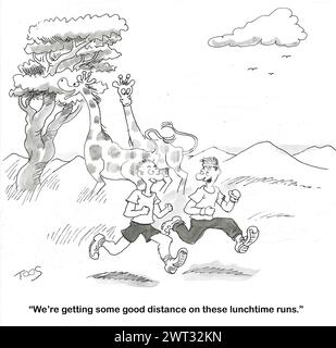 BW cartoon of two men who want to fish in the same spot - there is a ...