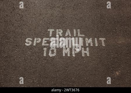 Speed limit on trail Stock Photo - Alamy