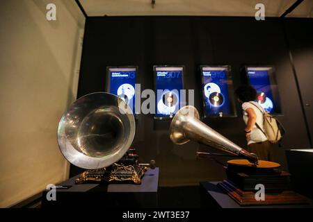 A view of the Caruso Museum, with a gramophone, dedicated to the famous ...