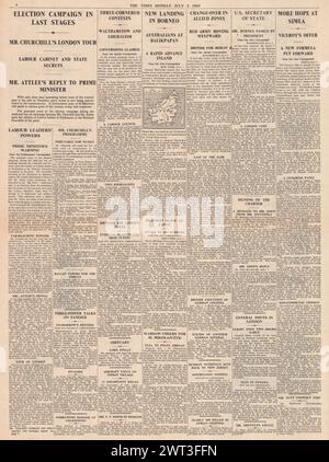 1945 The Times reporting General Election campaign, Battle of Burma and ...