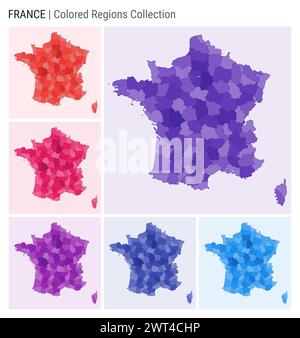 France political map of administrative divisions - regions. Flat vector ...