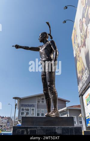 Istanbul, Turkey - March 10, 2023: Upper deck of a ferry boat. Yellow ...