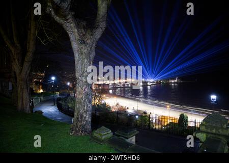 Lazar show over Scarborough Beach Stock Photo - Alamy