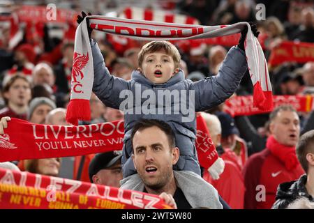 Liverpool fans sing ‘You’ll Never Walk Alone’ before the game during ...