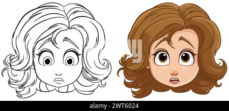 Two cartoon faces showing different emotions Stock Vector Image & Art ...