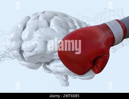 Damage to the brain through boxing, conceptual illustration Stock Photo ...